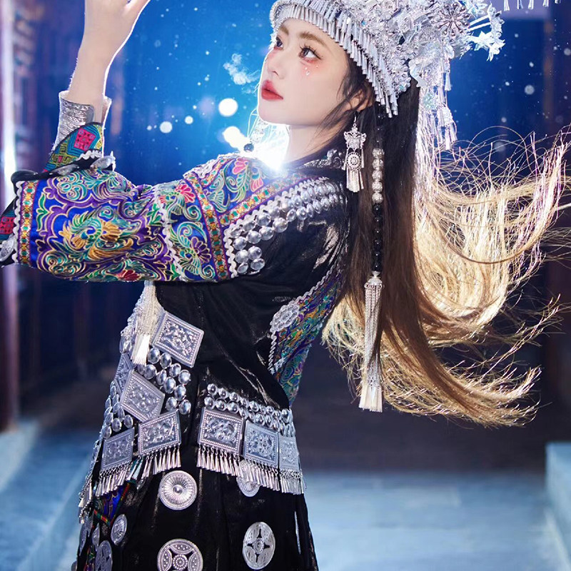 New Miao clothing, Miaojiang saint, Tujia stage performance costume ...
