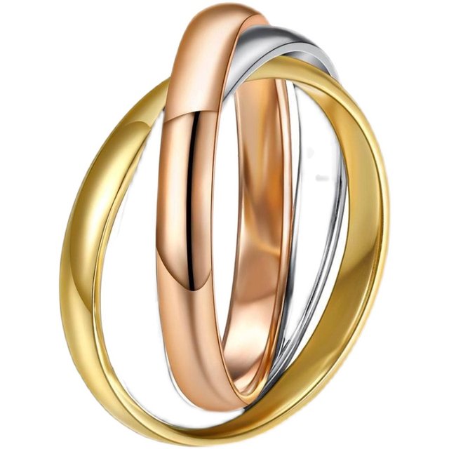 European and American fashion high-end three-ring three-color ring for ...