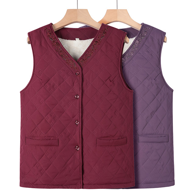 Middle -aged and elderly autumn and winter female vest grandma plus ...