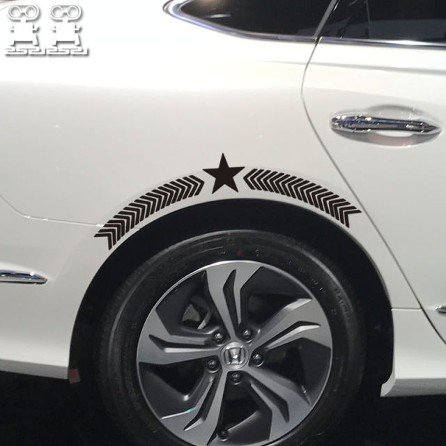 Wheel eyebrow scratch sticker personalized appearance grid chain ...