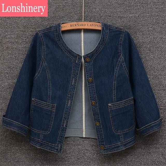 2025 spring and summer new fashionable round neck denim jacket for ...