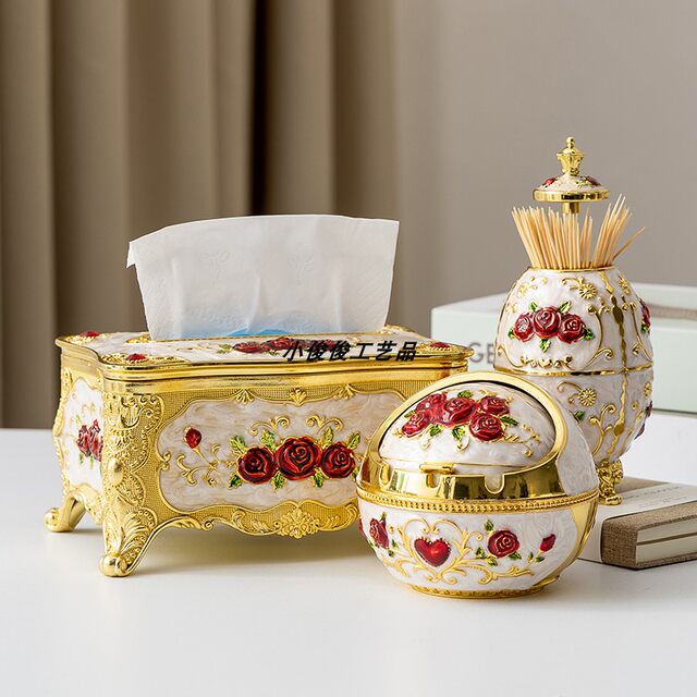 European Internet celebrity luxury plastic tissue box toothpick ashtray ...