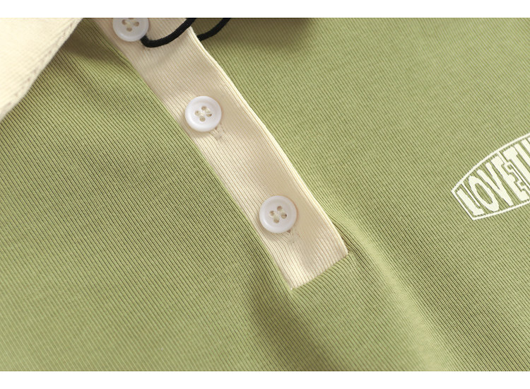 L152 contrasting color short -sleeved POLO 2023 summer new dress ...