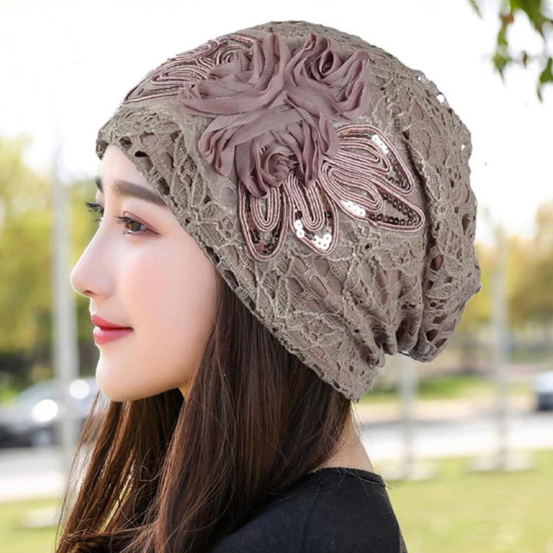 2024 New Baotou Hat Air-conditioned Room Autumn and Winter Lace Scarf ...