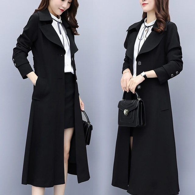 Extraordinary windbreaker women's middle coats in spring and autumn ...