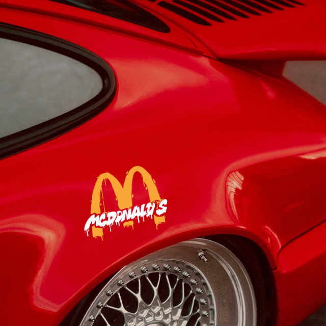 Graffiti M Tesla McDonald's Car Sticker Creative Car Sticker Tablet ...