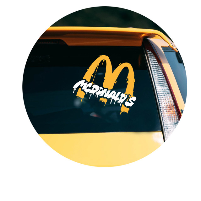 Graffiti M Tesla McDonald's Car Sticker Creative Car Sticker Tablet ...