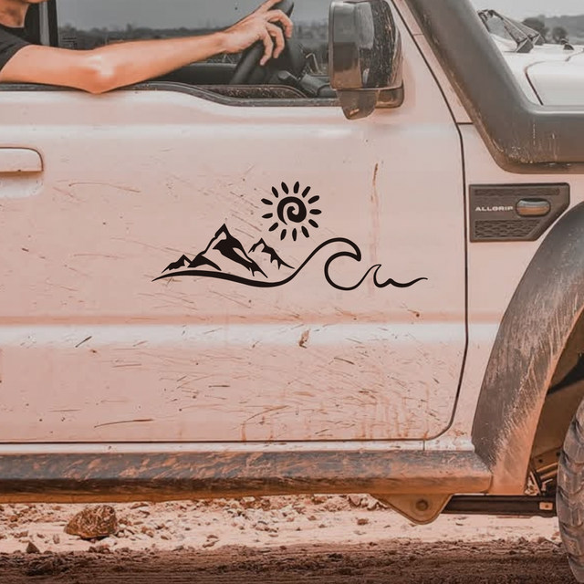 Mountain and sea travel RV off-road vehicle stickers modified door ...