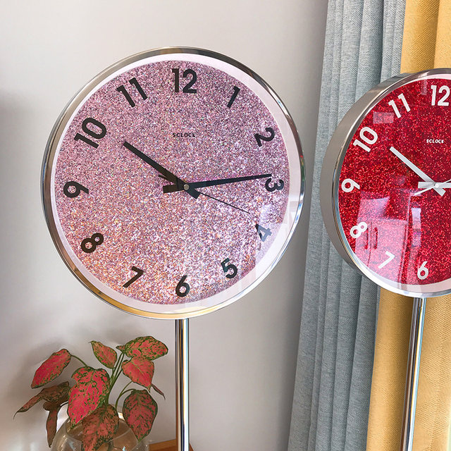 Flashing atmospheric floor clock living room metal shining standing ...