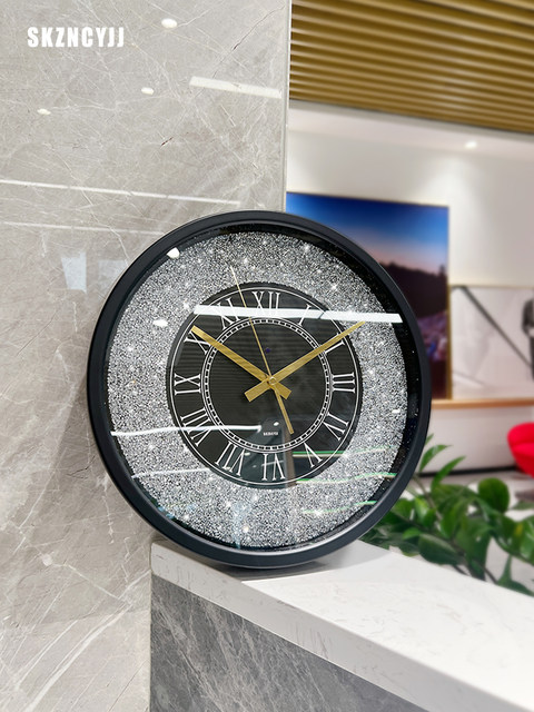 Brilliant sparkling diamond wall clock intelligent voice-controlled ...