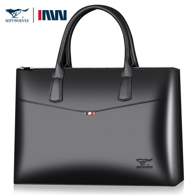 SEPTWOLVES men's bag business briefcase men's fashion casual handbag ...