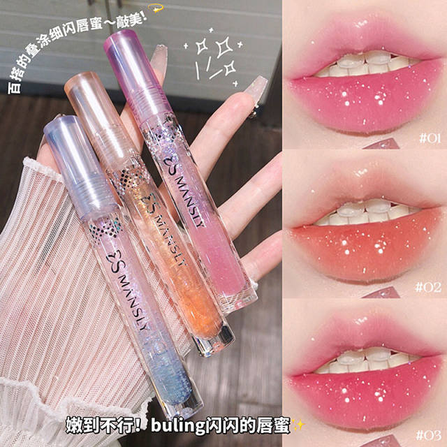 Transparent lip hip beads glitter glitter glass lip moisturizing lip ...