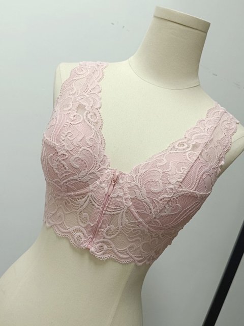 Beautiful Korean front zipper, traceless, beautiful back, no wire bra ...
