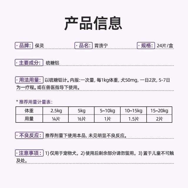 Booling Baoling Weikunning Aluminum Gluconate Tablets for Cats and Dogs ...