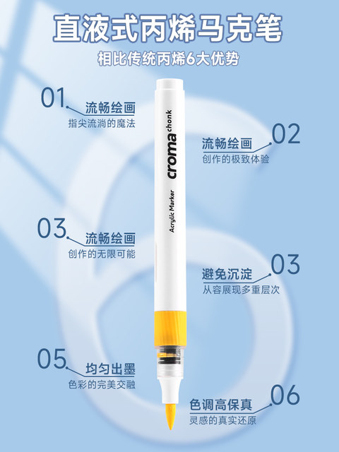 Gema Croma Direct Liquid Soft-Tip Acrylic Marker Pen for Kindergarten ...