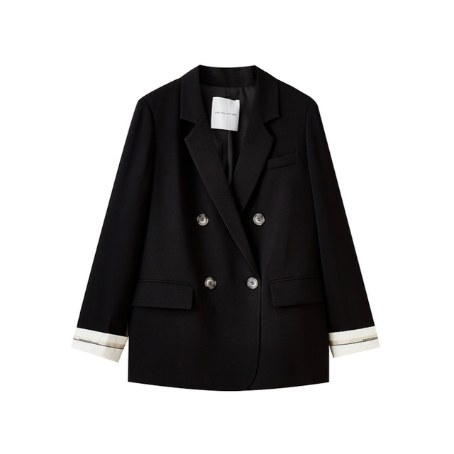 Between Shuiyun Black Flat Ling Ling Small suit Jacket Female Autumn ...