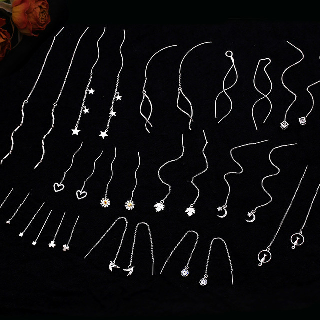 s925 silver needle wavy ear wire sleep-free earrings 2022 new style ...