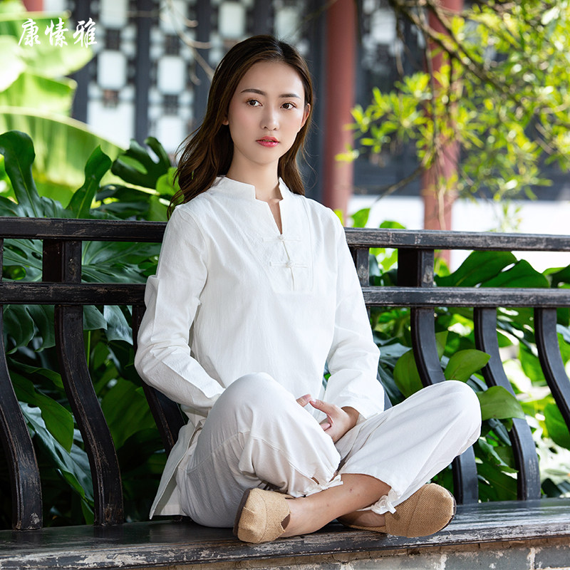Kang Suya meditation clothing autumn and winter loose cotton linen yoga ...