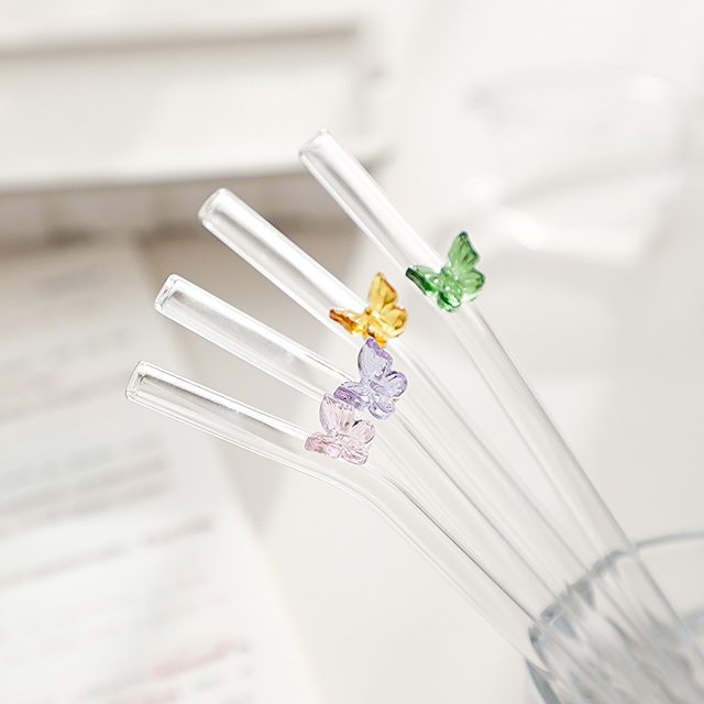 High-looking colorful butterfly straw ins style exquisite water cup ...