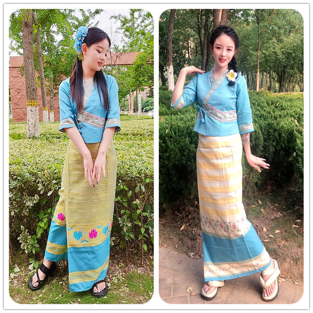 Xishuangbanna embroidered Dai women's traditional Dai clothing tops and ...
