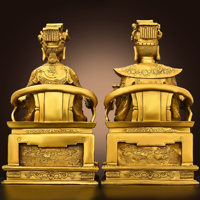 Bronze Jade Emperor Mother God Statue Tianzun Jade Emperor Queen Mother ...