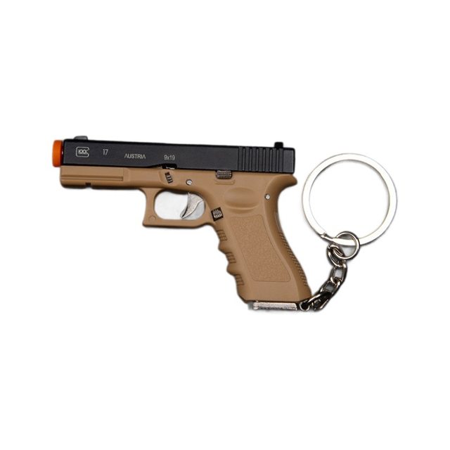 1:3 shell cast Glock pistol model metal keychain small gun mini toy gun ...