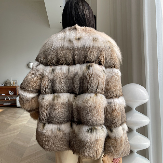 2024 winter new imported Lynx lynx bobcat fur spotted coat for women ...