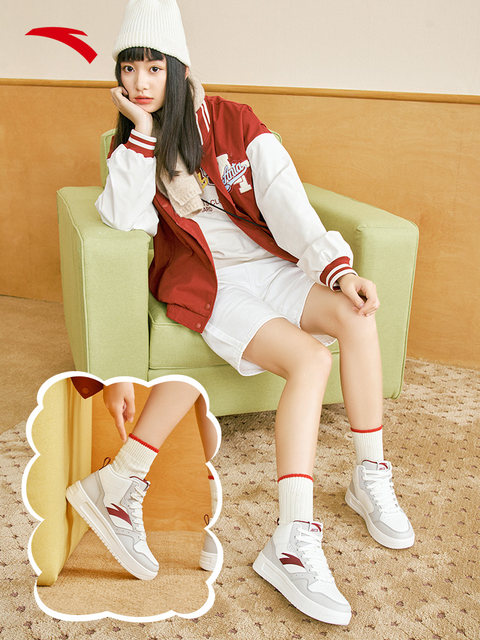 Anta High-Top Sneakers for Women, New Autumn and Spring Versatile ...