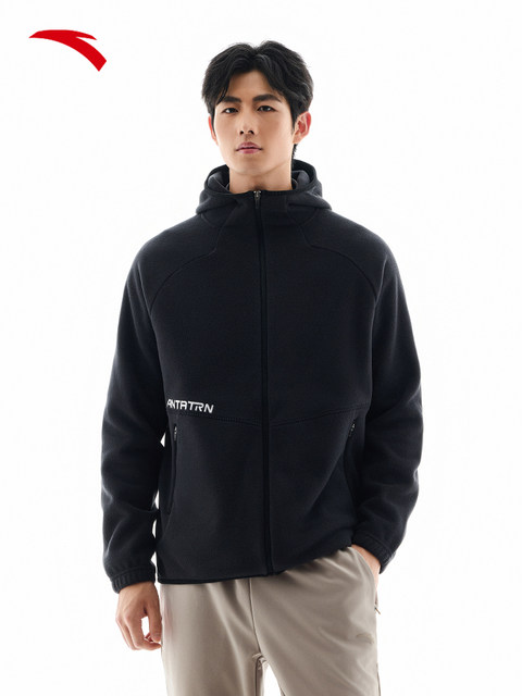 Anta Fleece Jacket Men's New Style Warm Fleece Warm Stand-Up Collar ...