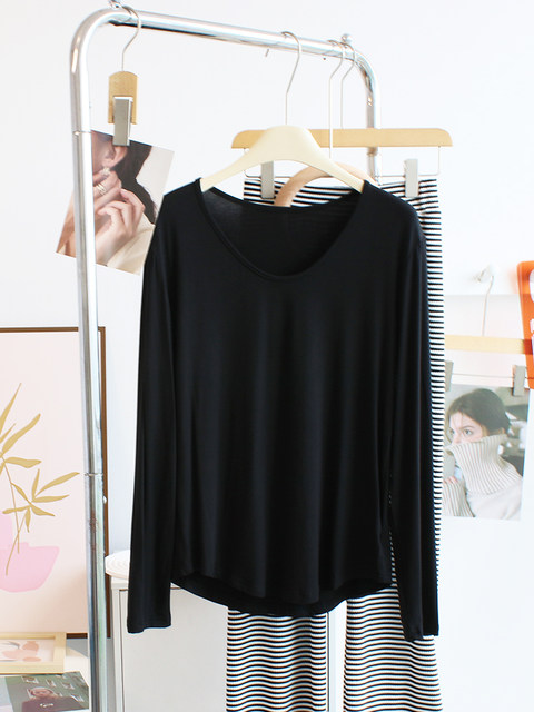 Advanced sense ~ soft skin -friendly Modal T -shirt female autumn ...