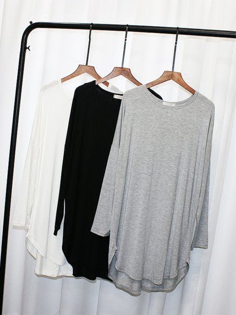 Soft skin-friendly modal t-shirt for women covering buttocks, versatile ...