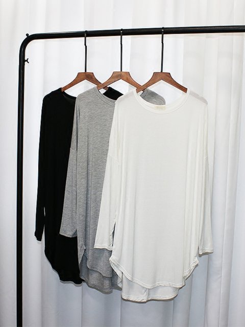 Soft skin-friendly modal t-shirt for women covering buttocks, versatile ...