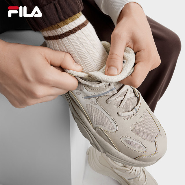 FILA Mars 2 Plus Velvet Retro Running Shoes Couples Shoes 2024 Winter ...