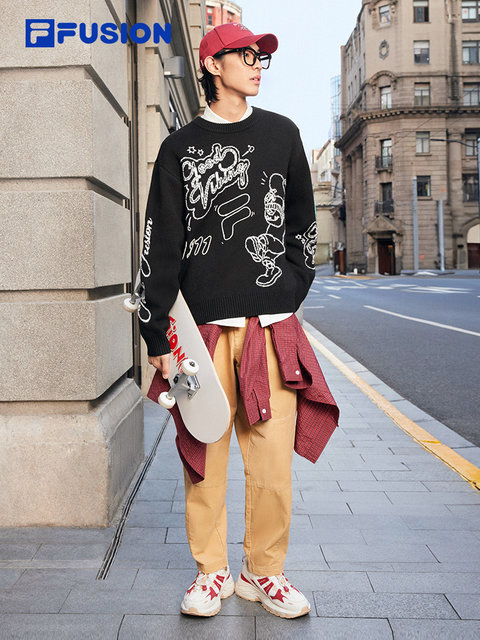 FILA FUSION Fila trendy brand New Year's couple knitted sweater 2025 ...