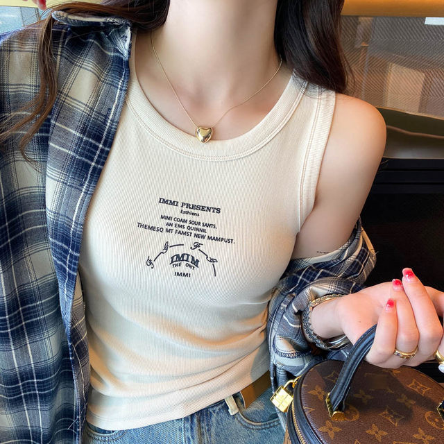 American sweet and hot girl worker vest ribbon female inside wearing ...