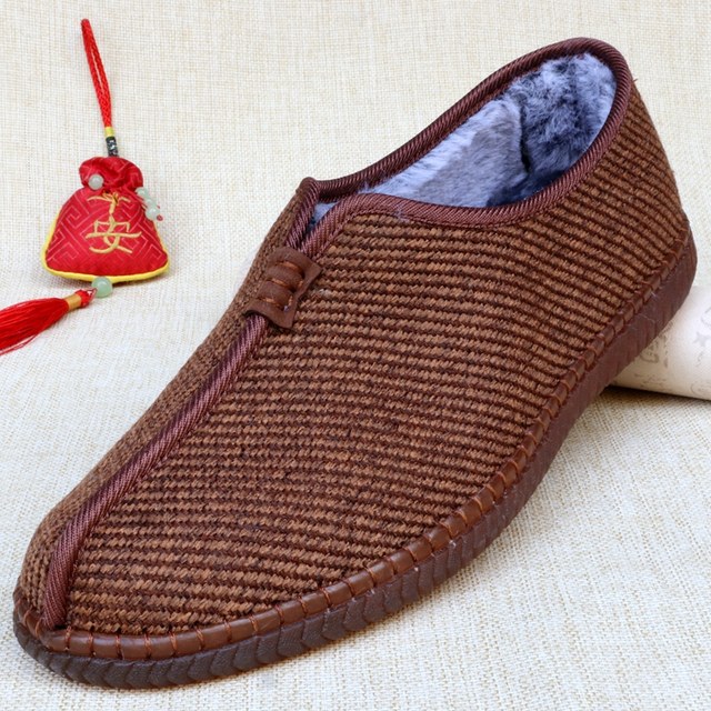 Old Beijing cloth shoes men in winter plus velvet warm monk cotton ...