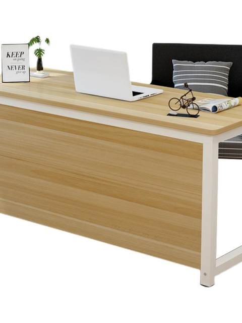 Simple modern computer desk home desktop desk assembly long table front ...