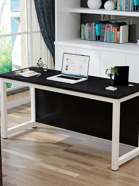 Simple modern computer desk home desktop desk assembly long table front ...