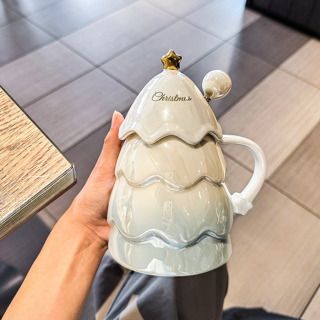 Gradient color Christmas mug, cute Christmas gift for girls, high ...