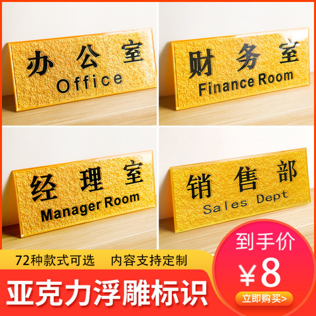 Suoxiang logo department brand general manager room door number ...