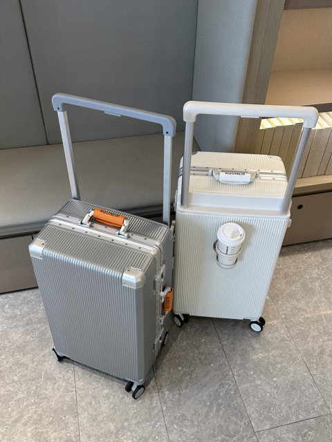 Agoneir Wide Handle Suitcase for Women 20inch Carry-On Suitcase Pc ...