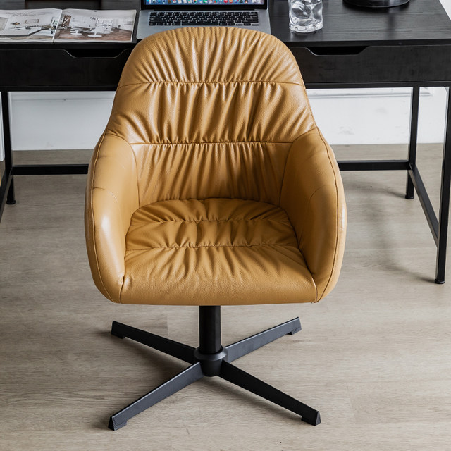 Computer chair, genuine leather, sedentary, Nordic and American office ...