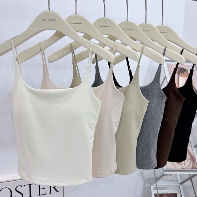 Early Autumn Brushed Square Neck Vest Women's Fashionable Spaghetti ...