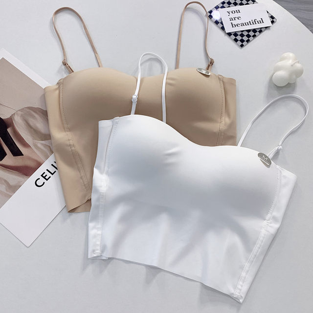 Ice silk seamless camisole women's simple solid color tube top ...