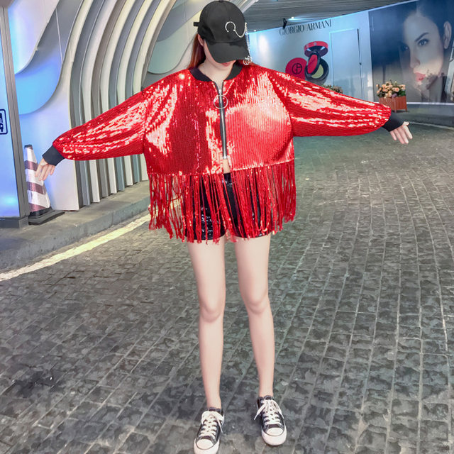 Fracus jacket female reflective sequins, unsightly shining shirts ...