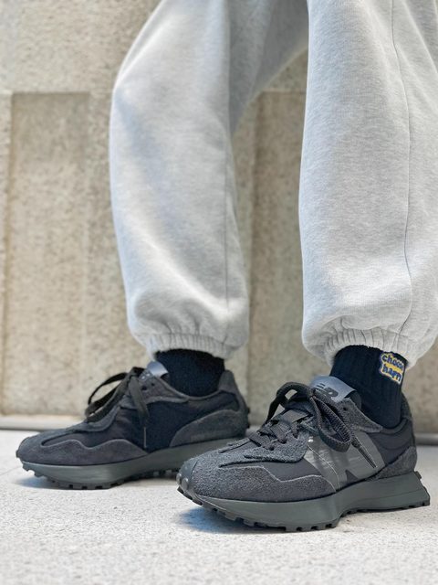 New Balance NB327 All Black Men and Women's Anti -Fur and Non -Small ...