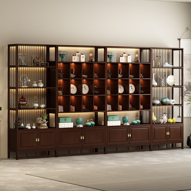 Bogu rack solid wood new Chinese tea cabinet storage rack Duobao ...