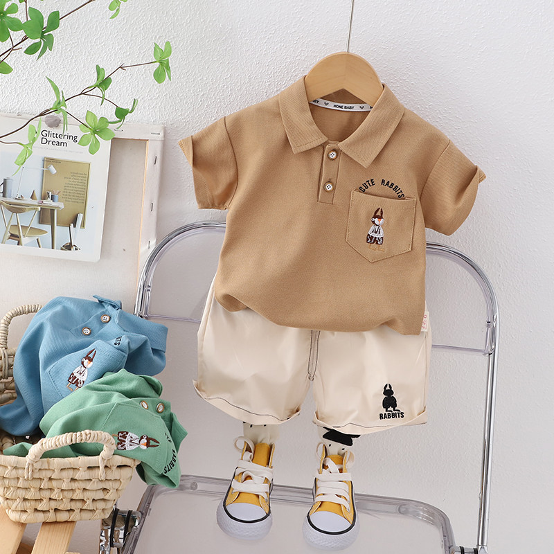 Boys' suit summer thin 2024 new style children's pure cotton short ...