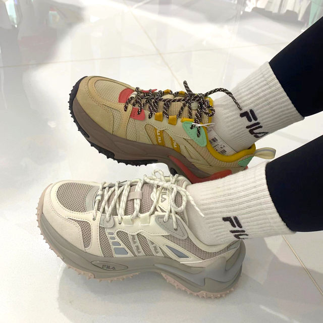 FILA Fili Fish Three Daddy Shoes Female 2024 Spring New Sports Leisure ...