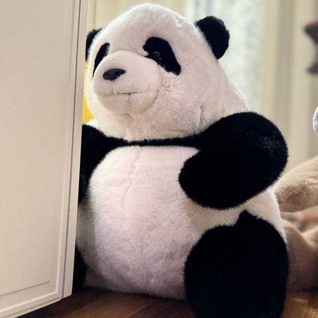 Panda simulation cute triangle rice ball flowers Qi Zi plush big panda ...